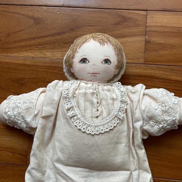 Hand Crafted | Toys | Vintage Cloth Rag Doll Babydoll With Long Lace ...